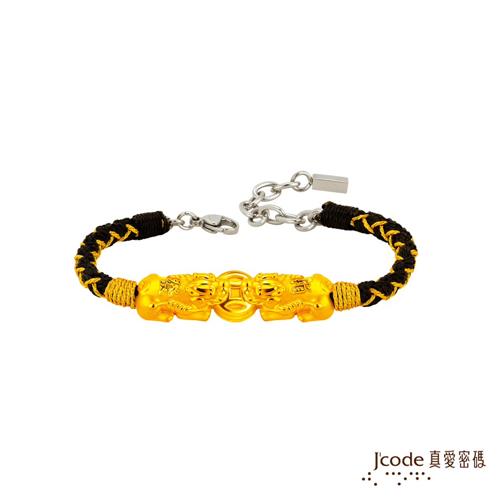 J’code真愛密碼金飾 發財貔貅硬金編織男手鍊 - PChome 24h購物