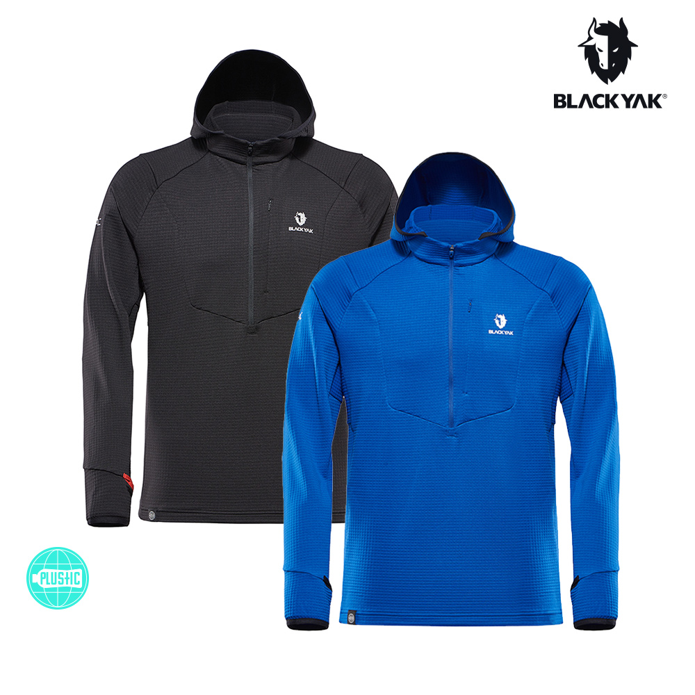 【BLACKYAK】男 SYLOUS連帽長袖半開襟(藍色/黑色)-刷毛連帽/銀離子抗菌|BYCB2MC903 - PChome 24h購物