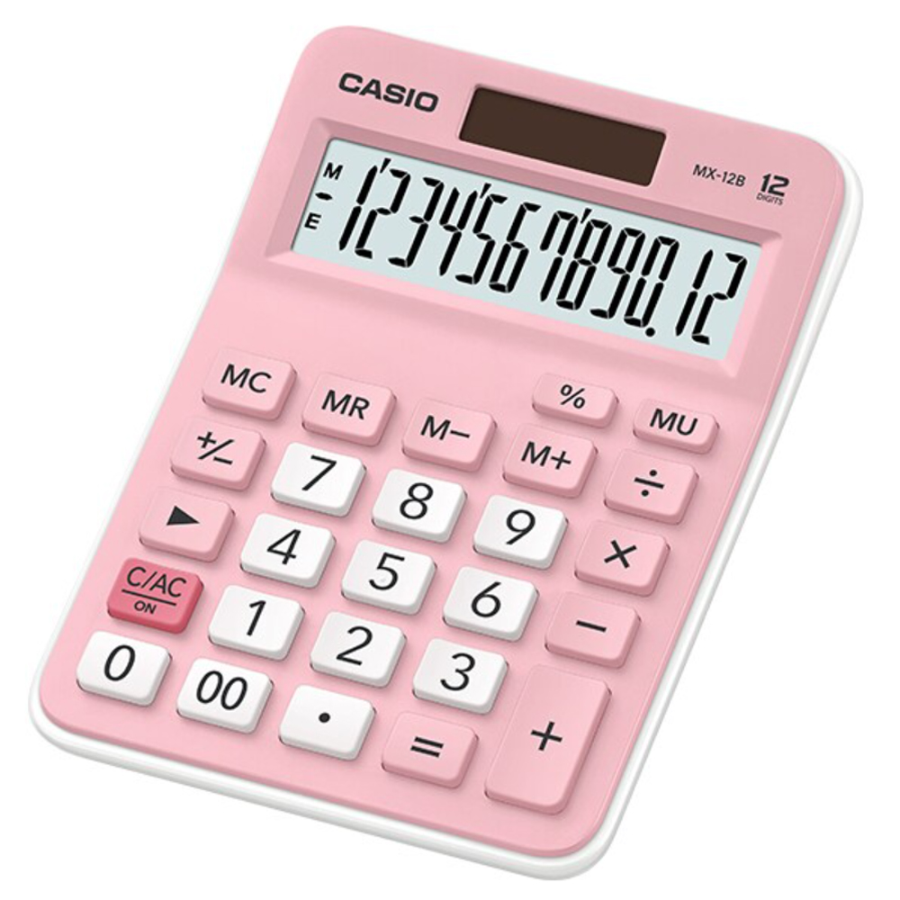 CASIO 12位數雙電力設計標準型計算機粉嫩新色-寶寶粉(MX-12B-PK) - PChome 24h購物