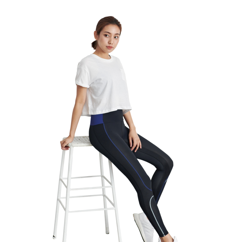 【iFit愛瘦身】Fitty 運動 護膝壓力褲 旗艦奔彩 雙藍 XS~M - PChome 24h購物