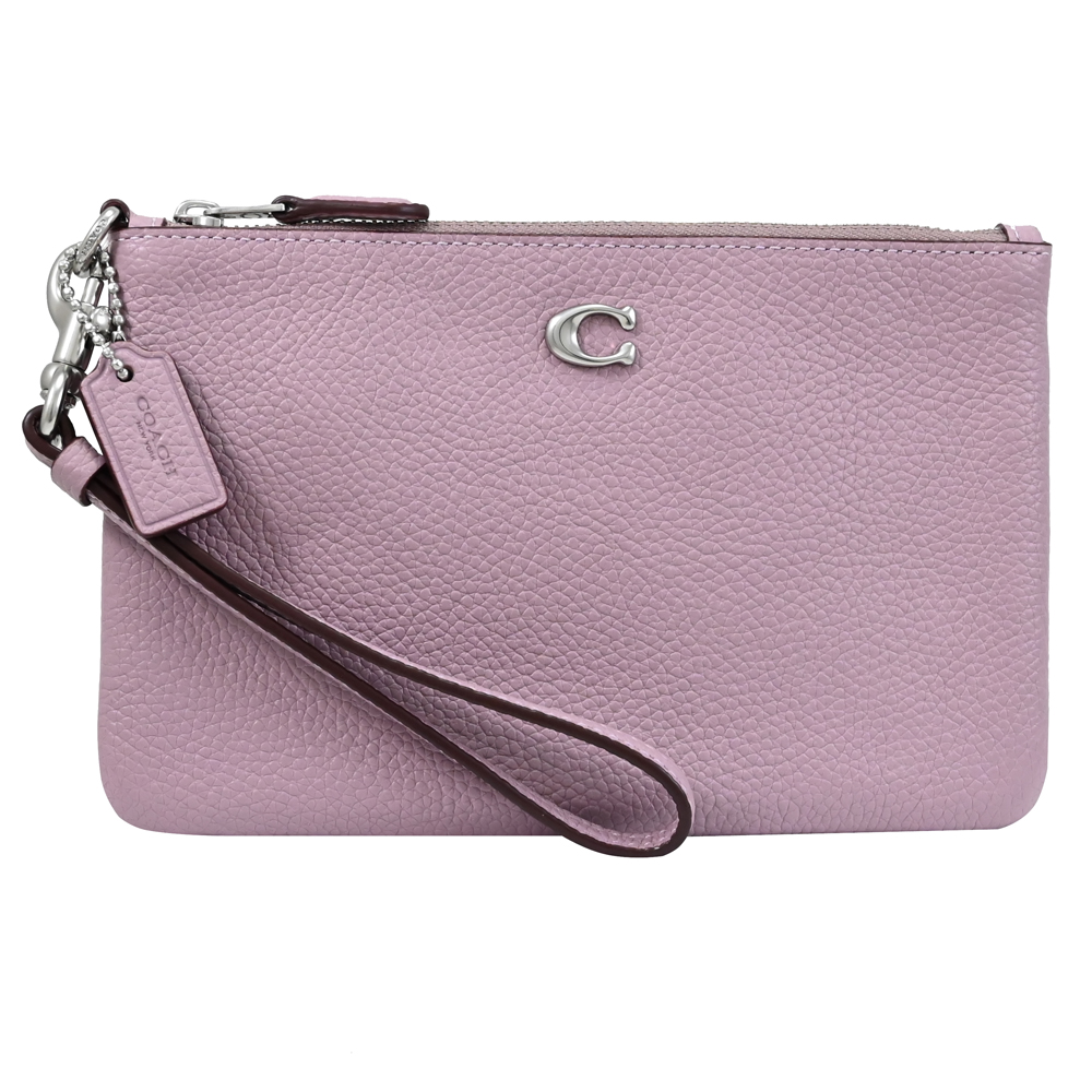 COACH CH818 經典C LOGO拉鍊零錢手拿包.淺紫 - PChome 24h購物