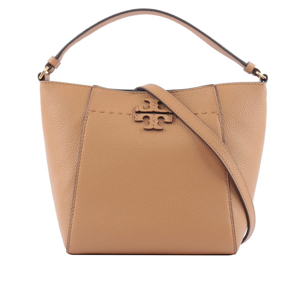 TORY BURCH McGRAW 荔枝皮革小型水桶包(提拉米蘇) 74956 227 - PChome 24h購物