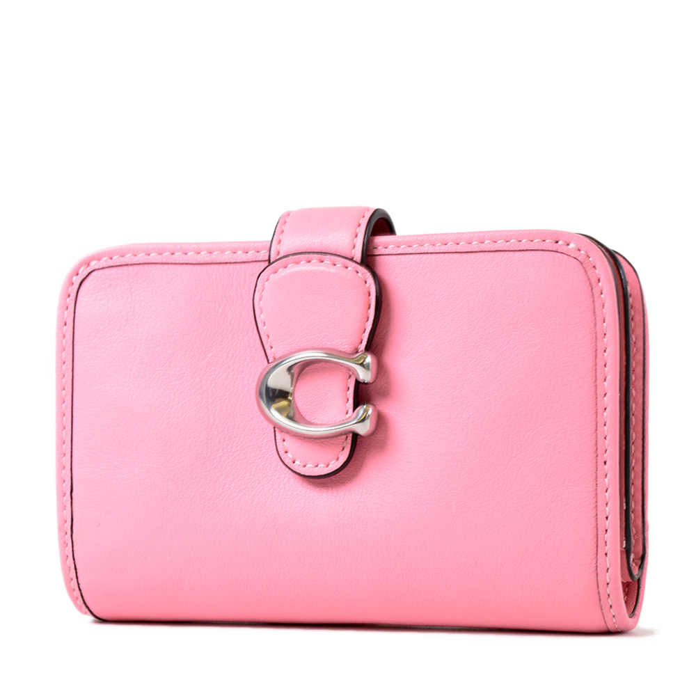 COACH 專櫃款 TABBY 滑面皮革釦是中夾-芭比粉 - PChome 24h購物