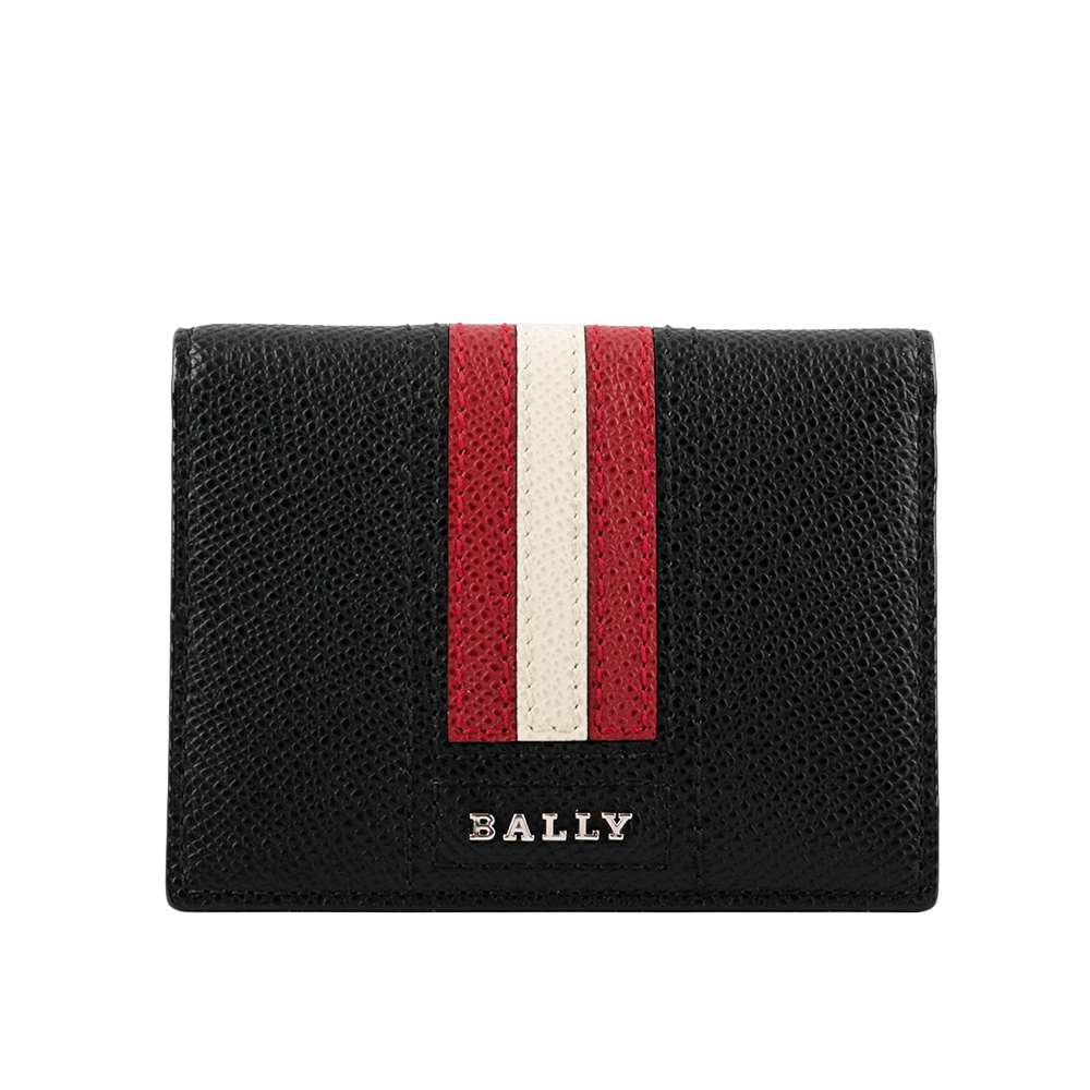 BALLY Talder 防刮皮革紅白條紋二折名片/卡片夾(黑色) 6226438 10 - PChome 24h購物