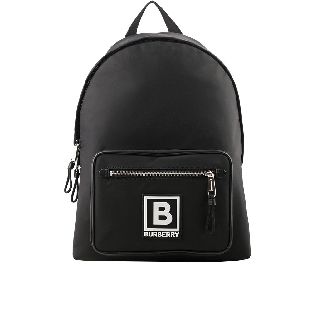 BURBERRY Abbeydale B Logo 尼龍拉鍊口袋後背包(黑色) 80653101 - PChome 24h購物