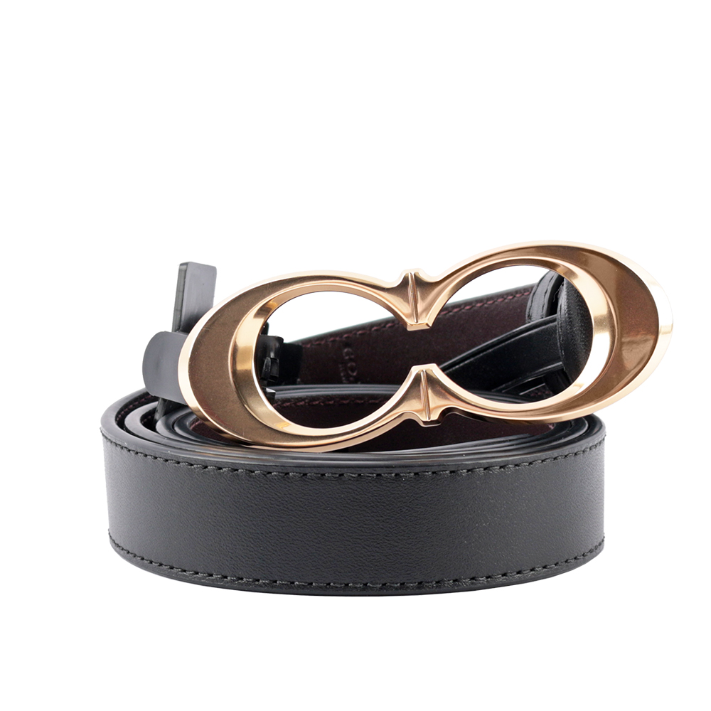COACH 金色CC Logo 精緻牛皮寬2.5cm皮帶 S(黑色) C1725 IMBLK - PChome 24h購物