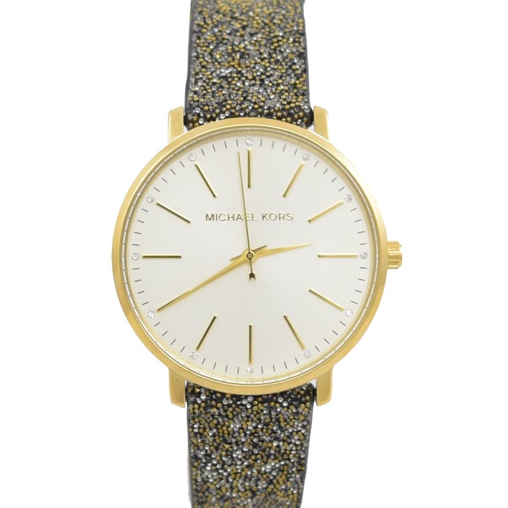 MICHAEL KORS MK2884 施華洛世奇水晶皮帶石英腕錶.黑 - PChome 24h購物