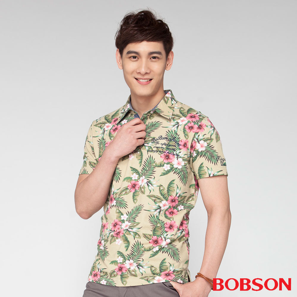 【BOBSON】男款短袖印花POLO上衣(24015-40) - PChome 24h購物