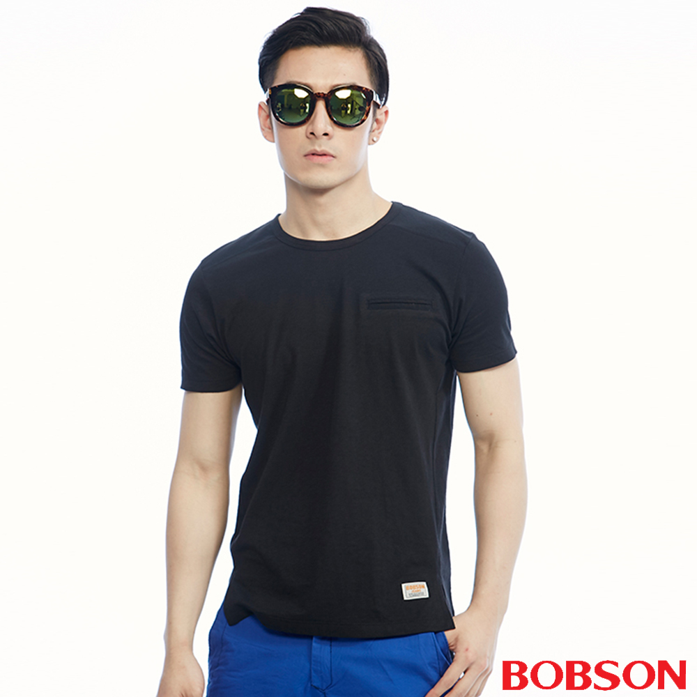 【BOBSON】男款短袖素面剪接上衣(26021-88) - PChome 24h購物