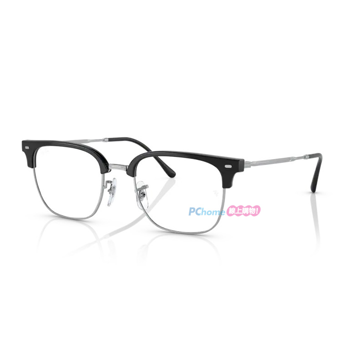 【RayBan】雷朋 光學鏡框 RX7216F 2000 53mm 眉框眼鏡 方形鏡框 黑框/銀 - PChome 24h購物