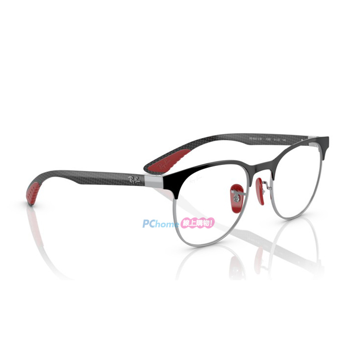 【RayBan】雷朋 法拉利聯名 光學鏡框 RB8327VM F060 51mm 橢圓框眼鏡 眉框 黑/銀 - PChome 24h購物