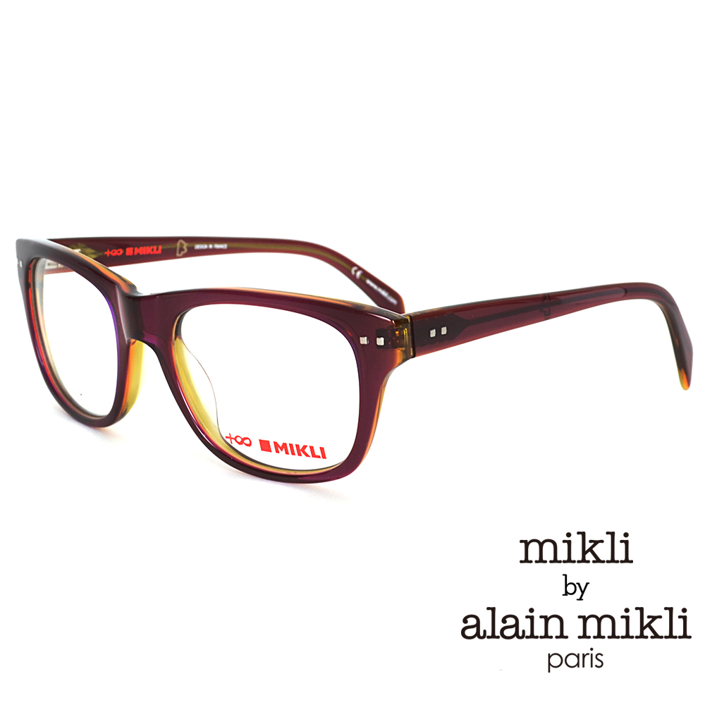 【Alain Mikli】mikli by alain mikli 法式率性經典方框(透紫紅 ML1283-C004) - PChome 24h購物