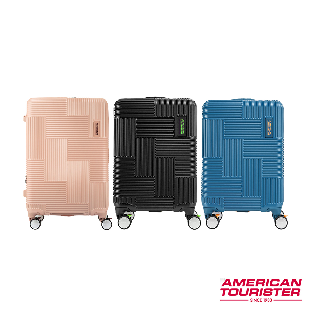 AMERICAN TOURISTER 美國旅行者 20吋Velton 跳色幾何防盜拉鍊PC硬殼剎車輪登機箱(多色可選) - PChome 24h購物