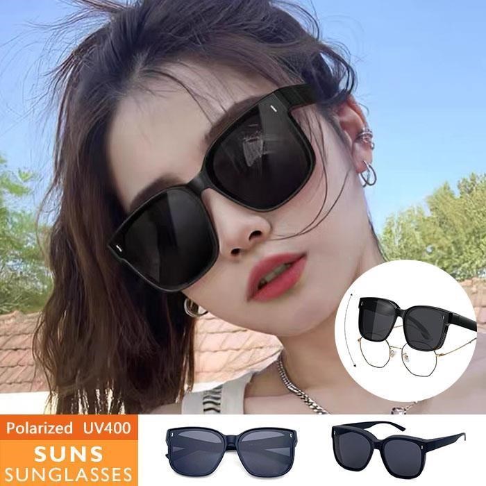 【SUNS】時尚韓版ins大框偏光墨鏡/套鏡 霧黑框 透氣孔設計 男女適用 抗UV400 - PChome 24h購物