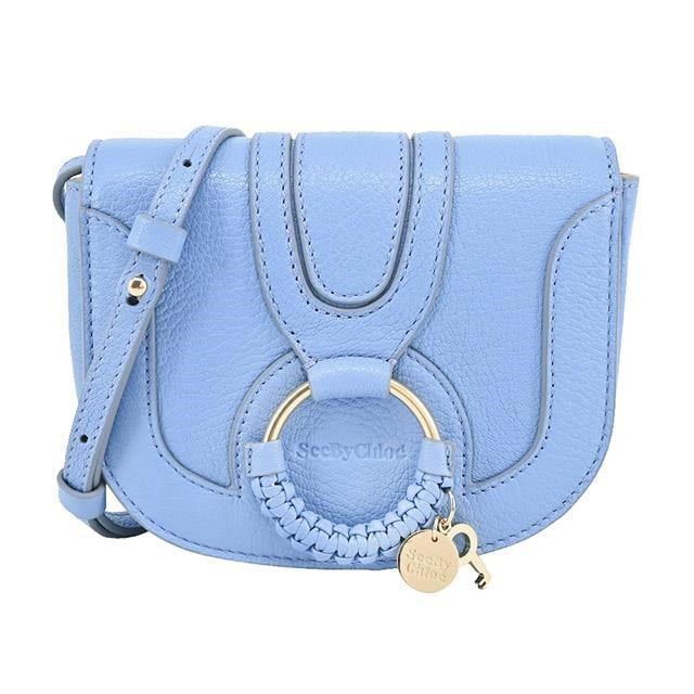SEE BY CHLOE Mini Hana山羊皮馬鞍斜背包(天空藍) - PChome 24h購物
