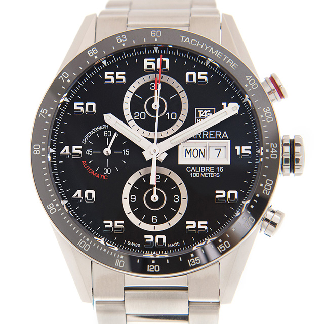 TAG HEUER 豪雅 CARRERA 系列黑面數字鏈帶款(CV2A10.BA0796)x43mm - PChome 24h購物