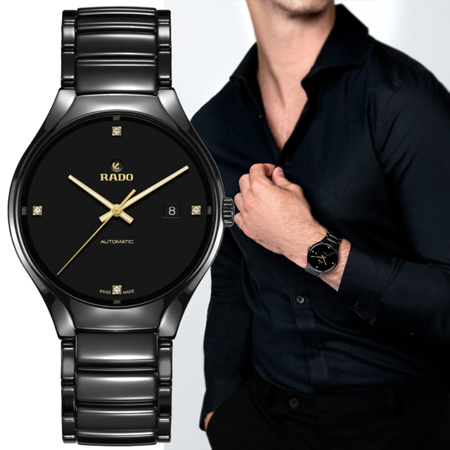 Rado 雷達表 True真系列 高科技陶瓷 真鑽自動機械錶 40mm 黑色 R05 R27056712 - PChome 24h購物