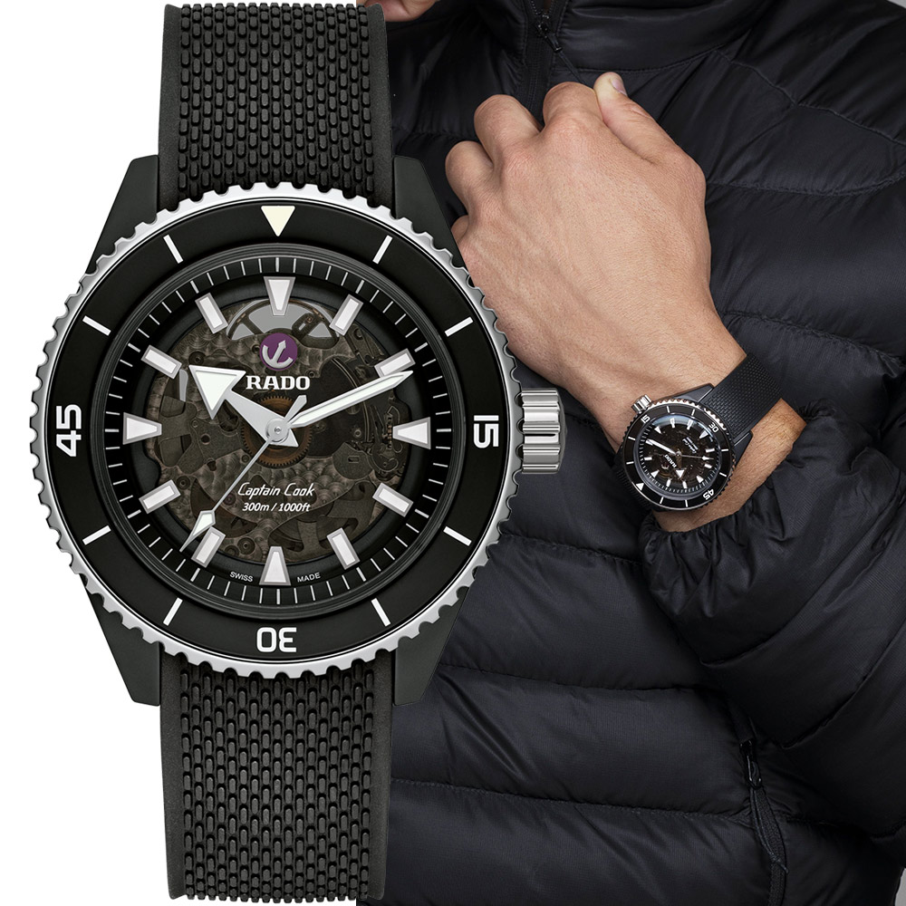 RADO 雷達錶 官方授權 庫克船長 CAPTAIN COOK HIGH-TECH CERAMIC機械腕錶-R32127156 ...