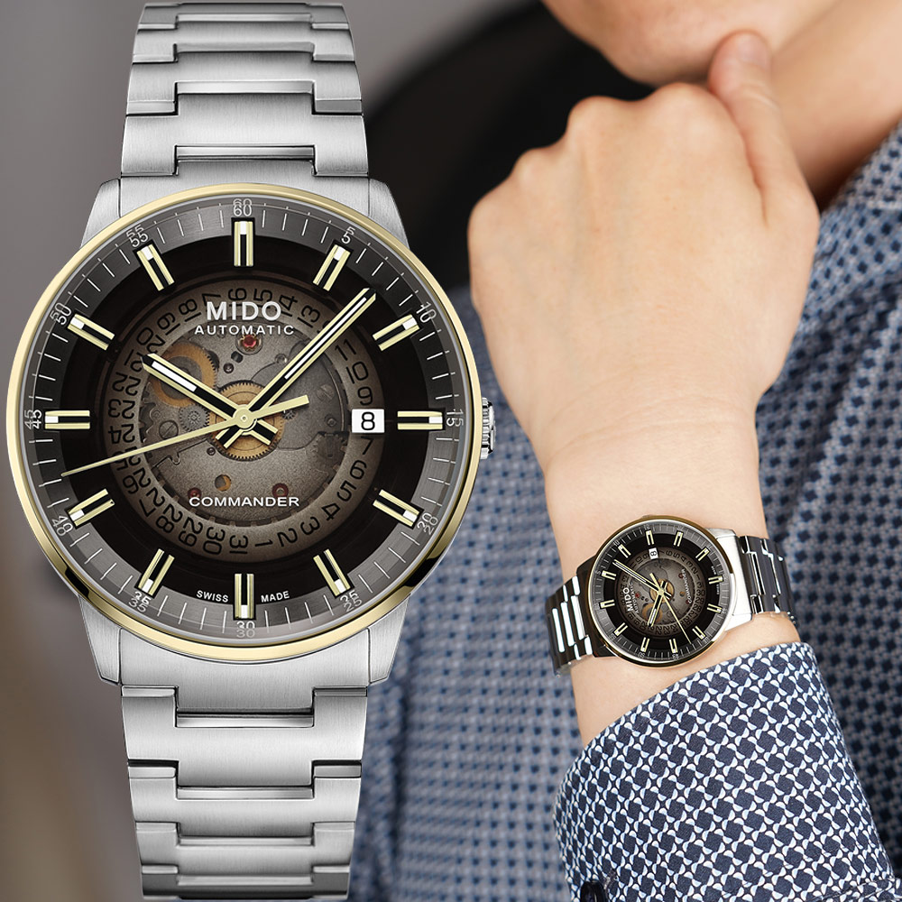 MIDO 美度 官方授權 Commander 香榭系列 鏤空漸層機械錶-40mm M021.407.21.411.00 - PChome 24h購物