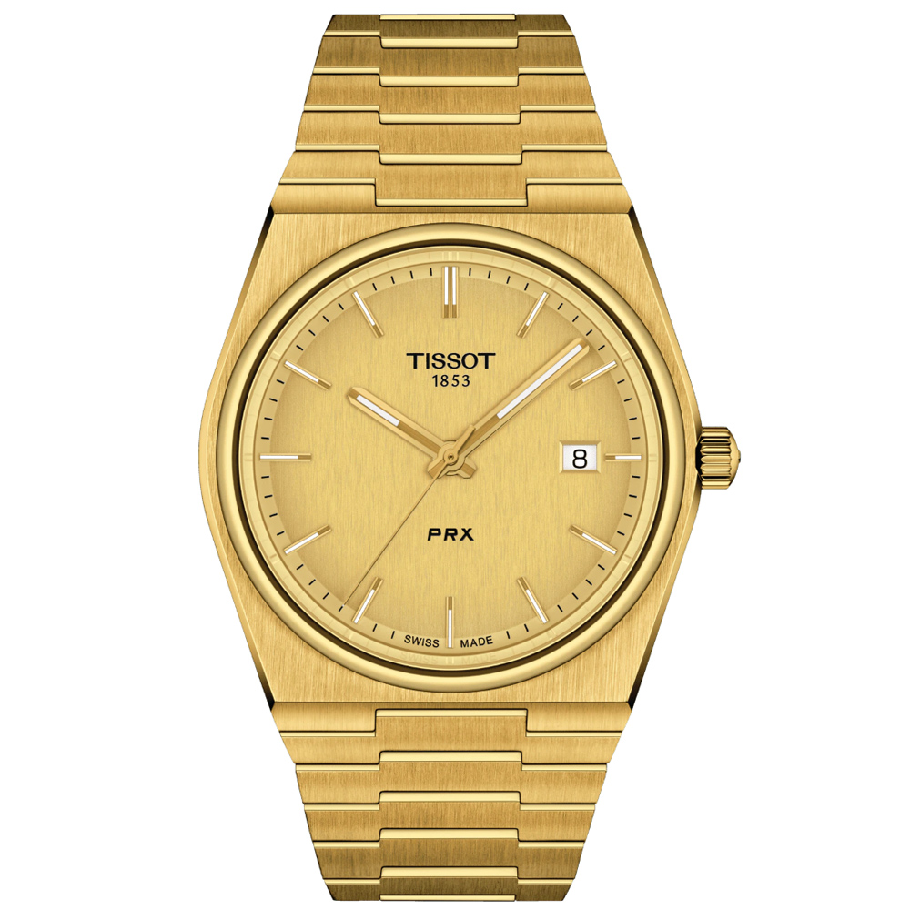 TISSOT天梭 PRX系列 復古石英對錶-金 /T1374103302100+T1372103302100 - PChome 24h購物