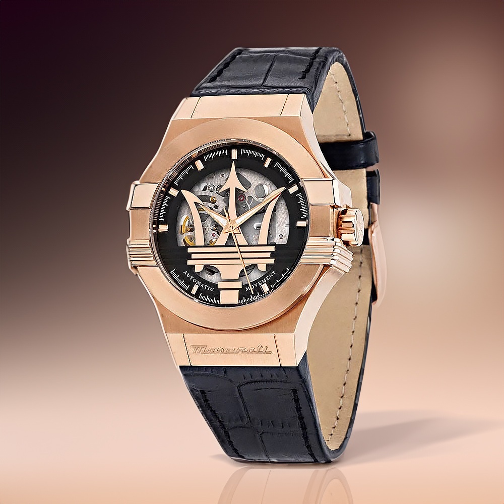 Maserati 瑪莎拉蒂 Potenza 力霸羣雄 R8821108039 霸氣海神三叉經典 立體透視 鏤空機械 手錶 - PChome 24h購物