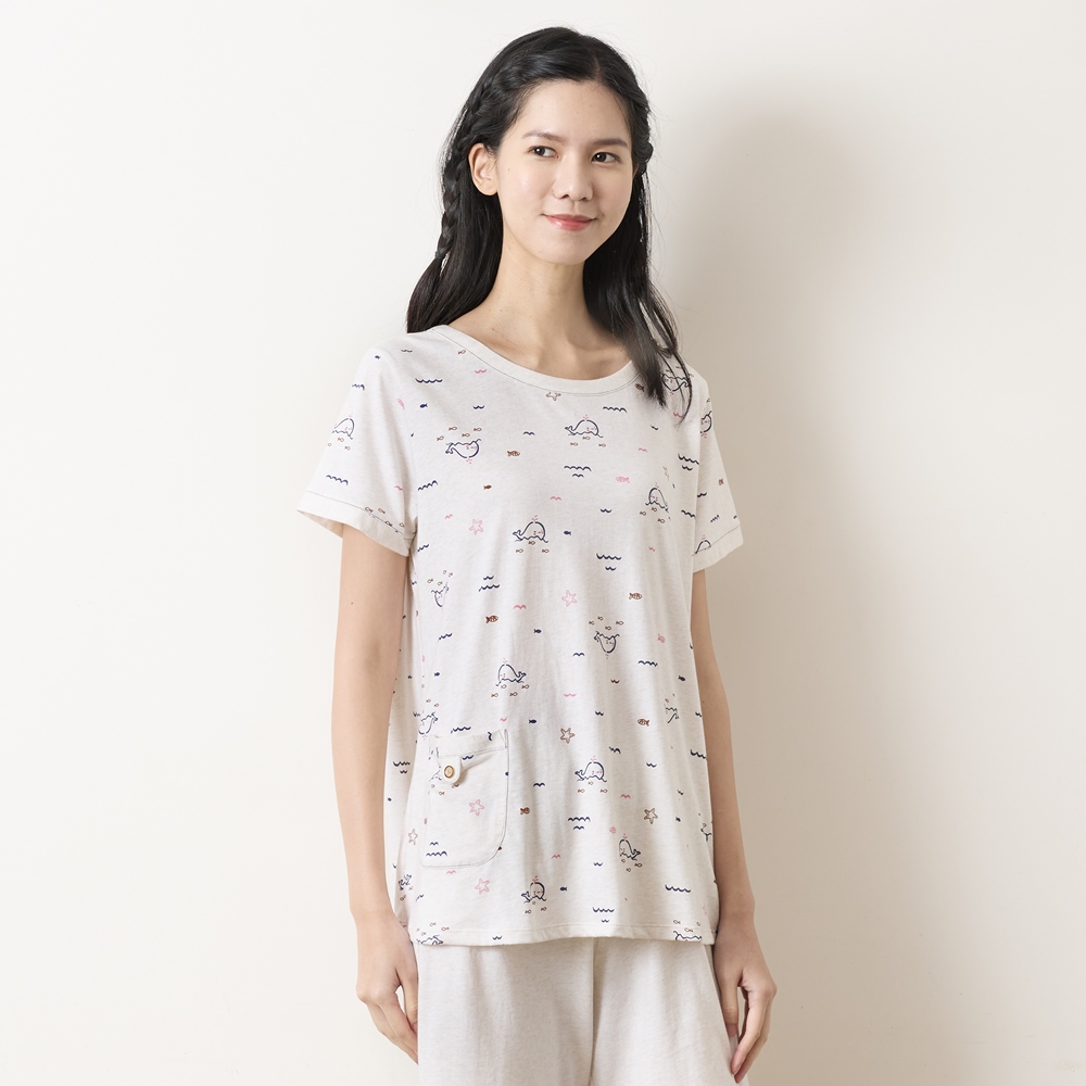 華歌爾睡衣-Pretty Amy系列 M-L花紗印花小鯨魚褲裝(小麥米)-LWY97041YE - PChome 24h購物