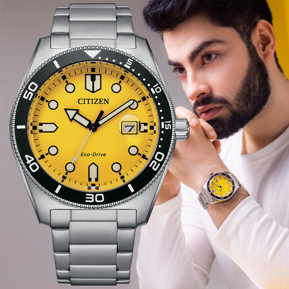 CITIZEN星辰 GENTS系列 光動能 潮流大三針腕錶 43mm/AW1760-81Z - PChome 24h購物