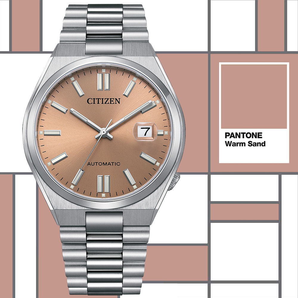 CITIZEN星辰 Mechanical系列 PANTONE限定 時尚機械腕錶-暖沙 40mm/NJ0158-89Y - PChome 24h購物