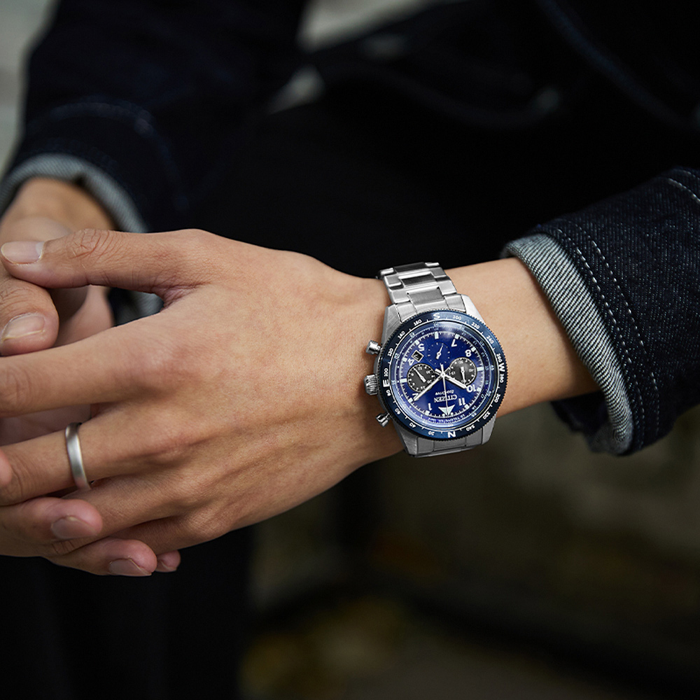 CITIZEN 星辰 光動能航空計時手錶-藍 CA4554-84L - PChome 24h購物
