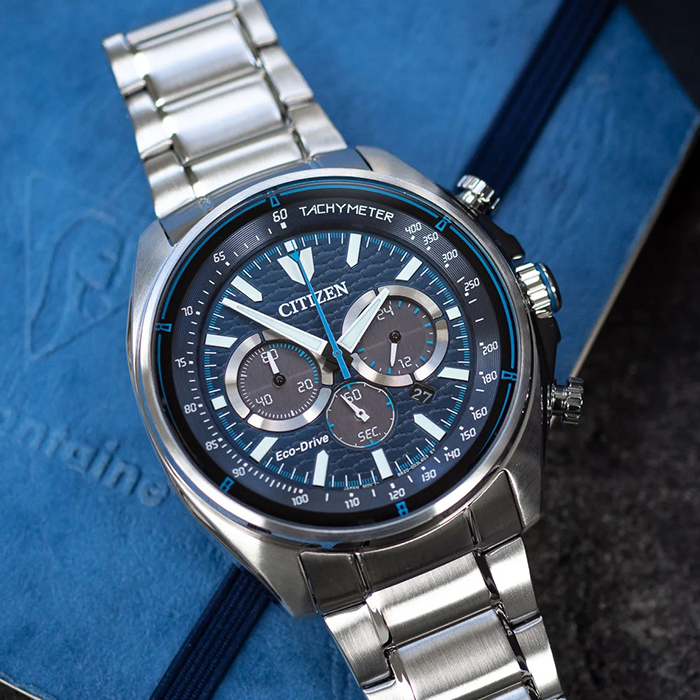 【CITIZEN】星辰 Eco-Drive光動能 CA4560-81L 鋼錶帶 三眼計時男錶 藍/銀 44.7mm - PChome 24h購物
