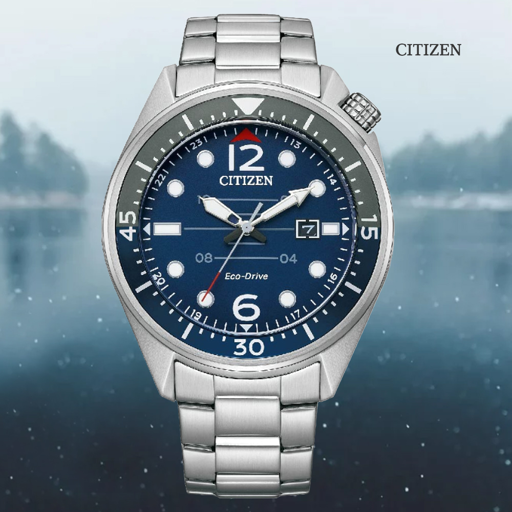 CITIZEN 星辰 GENTS 光動能 夜光時標不鏽鋼潮男腕錶-藍44mm(AW1716-83L) - PChome 24h購物