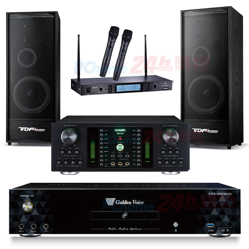 金嗓 CPX-900 K1A伴唱機 4TB+DB-7AN擴大機+TR-5600無線麥克風+TDF K-124喇叭 - PChome 24h購物