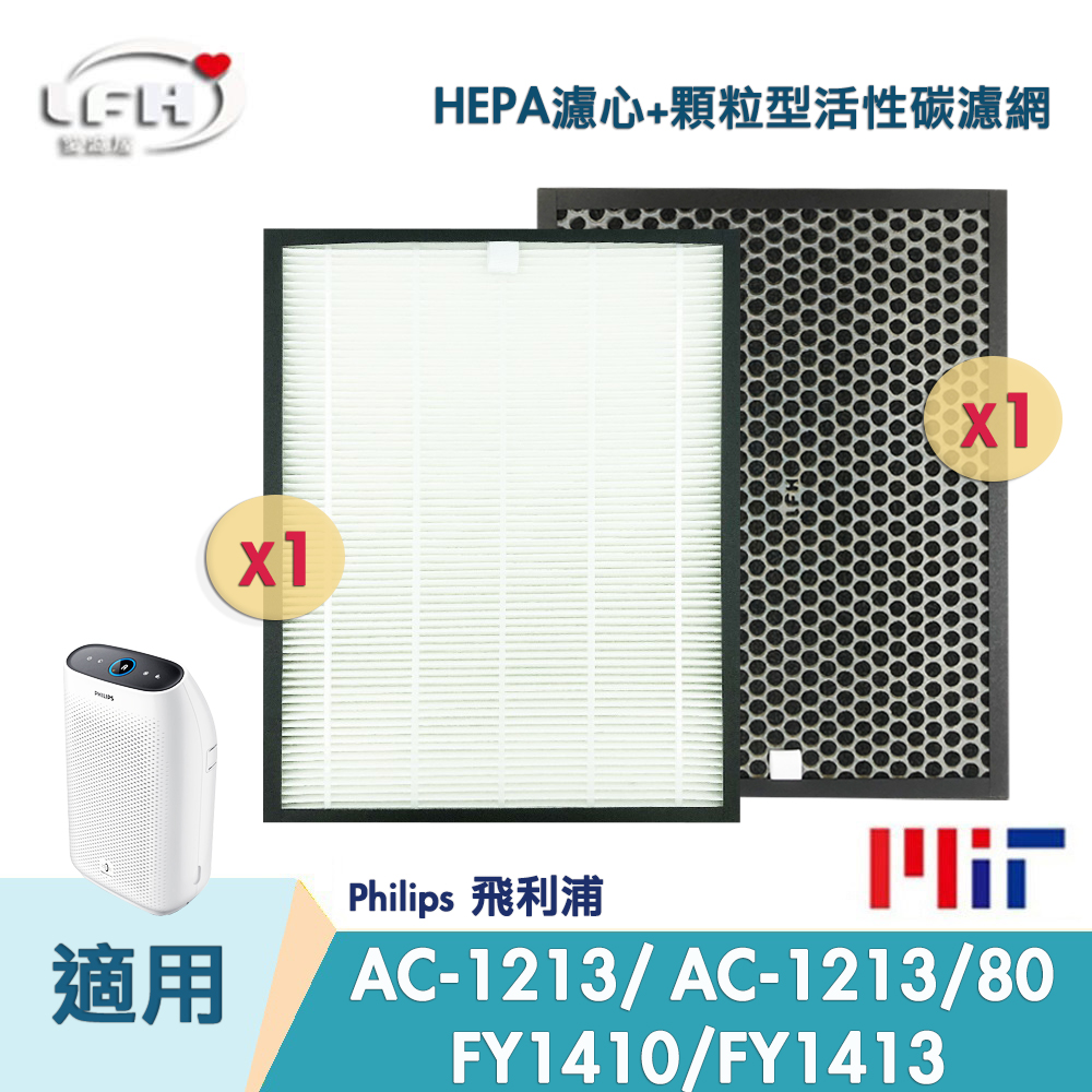 HEPA濾心+顆粒活性碳濾網 適用Philips 飛利浦 AC1213 AC1212 AC1213/80 FY1410 - PChome 24h購物
