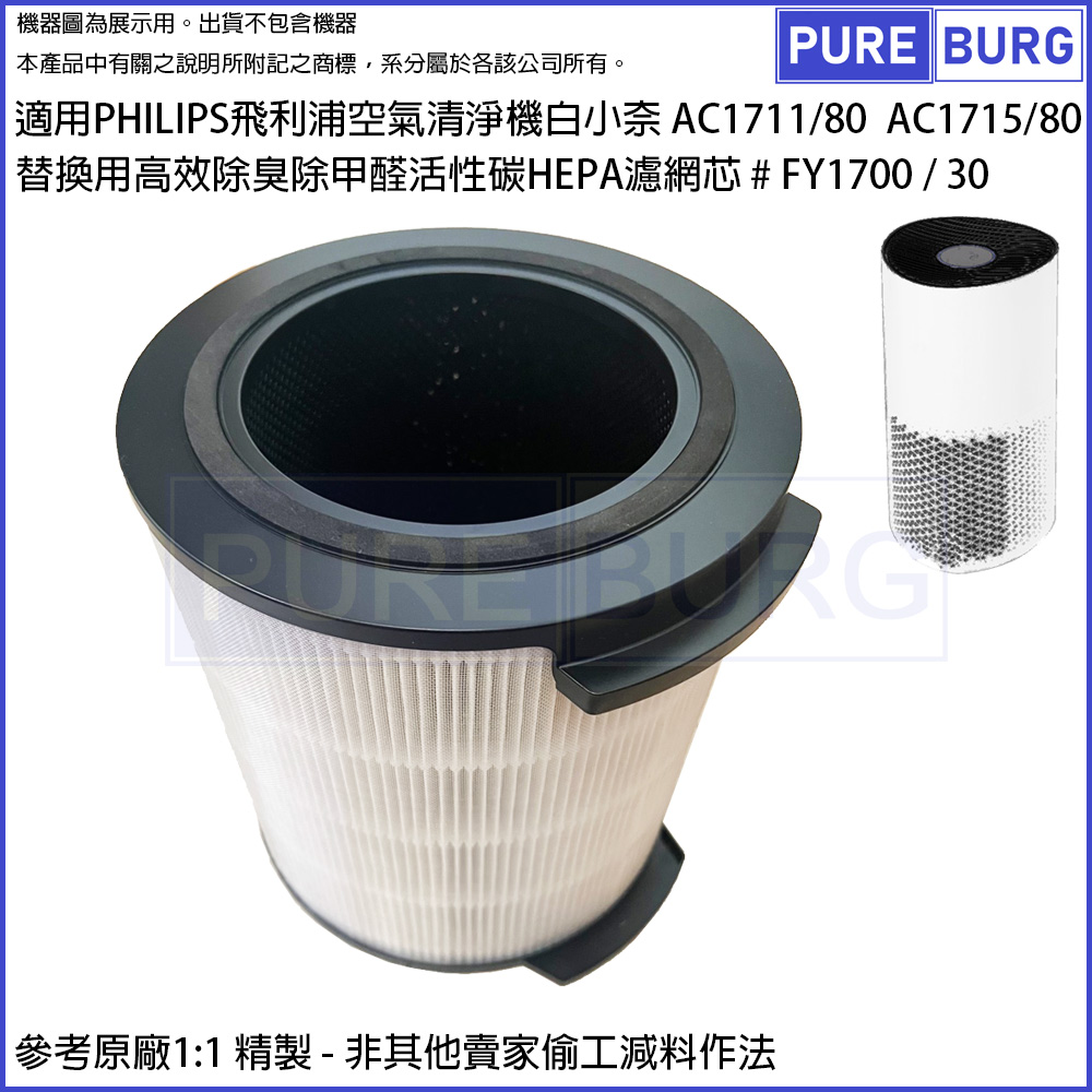 適用PHILIPS飛利浦AC1715/80 AC1711/80白小奈奈米級空氣清淨機活性碳HEPA濾網芯#FY1700/30 - PChome ...