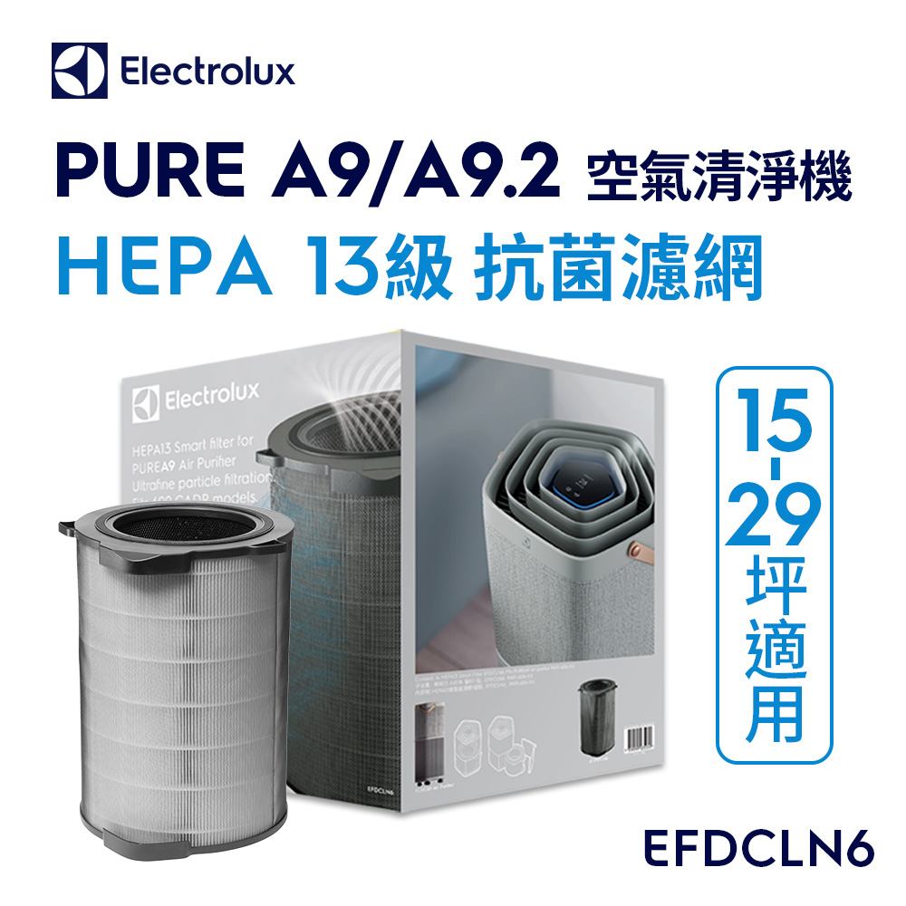 【Electrolux 伊萊克斯】Pure A9 空氣清淨機專用 HEPA13 級抗菌濾網組 15-22坪適用(EFDCLN6) - PChome 24h購物