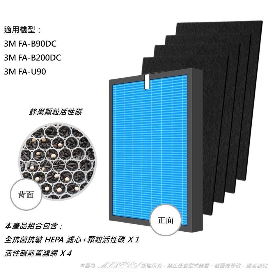 【米歐】抗菌抗敏 適用 3M FA-U90 FA-B200DC FA-B90DC 送四片活性碳濾網 - PChome 24h購物