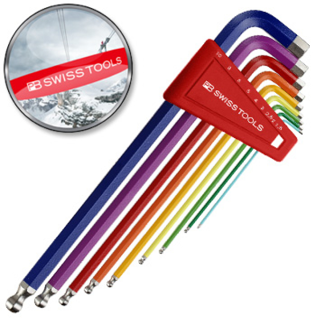 PB SWISS TOOLS 瑞士工具 9支組彩虹專業L型六角扳手 PB 212.LH-10 RB CN - PChome 24h購物