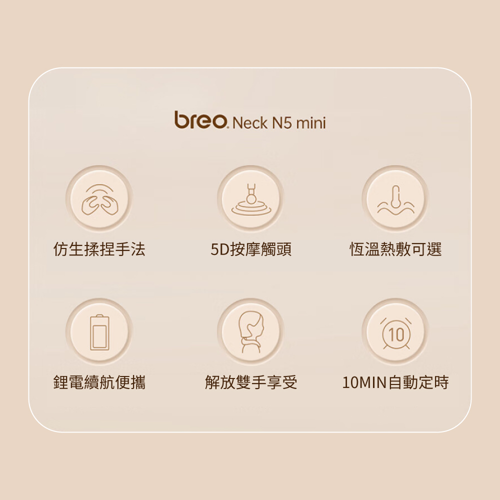 breo 倍輕鬆 Neck N5 Mini肩頸按摩器(全新升級/恆溫熱敷/肩頸按摩/禮物首選) - PChome 24h購物