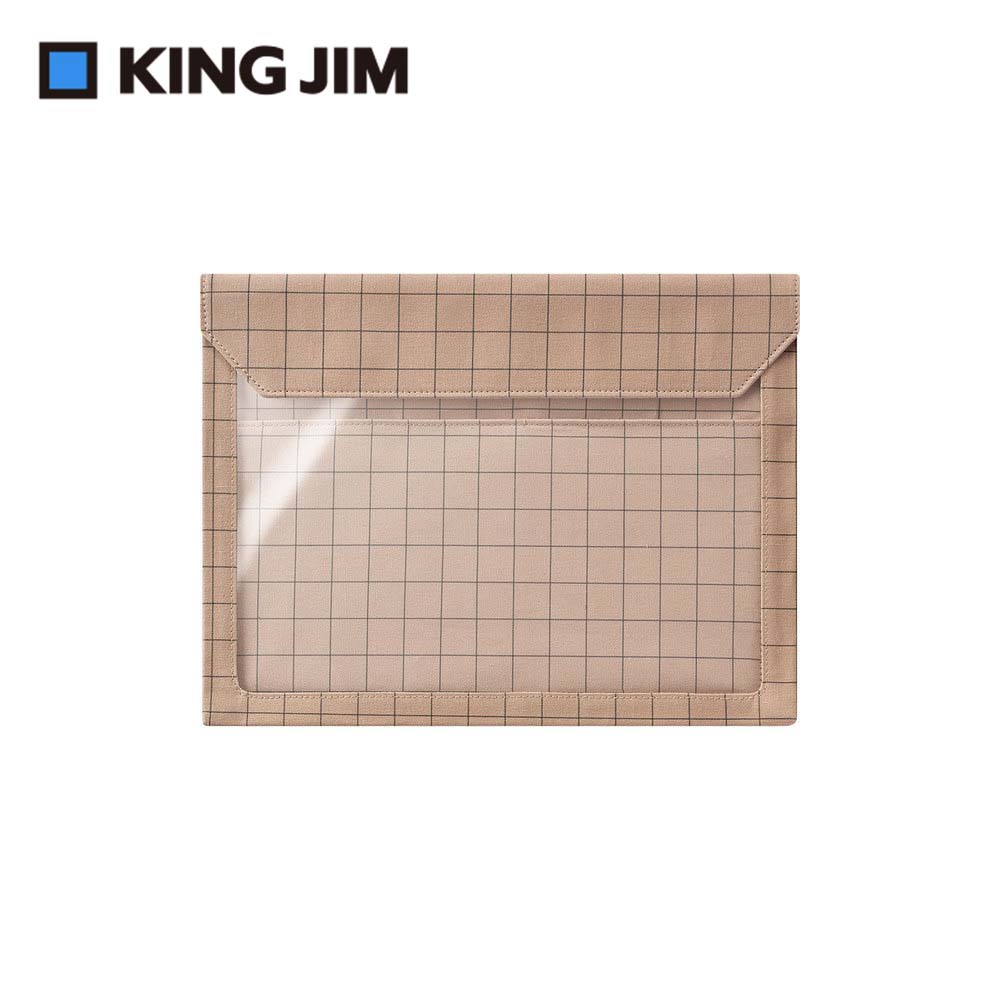 【KING JIM】FLATTY WORKS多用途帆布收納袋 限定款 格紋 A4 (5466-L103) - PChome 24h購物