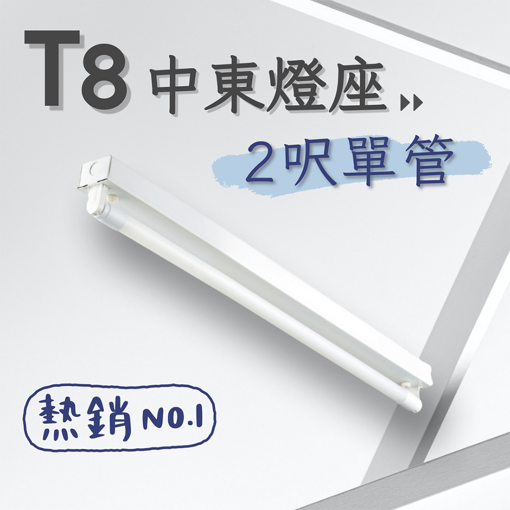 彩渝 台灣CNS認證 LED T8 2呎 10W 單管 單管中東燈具 日光燈管 燈座 整組 - PChome 24h購物