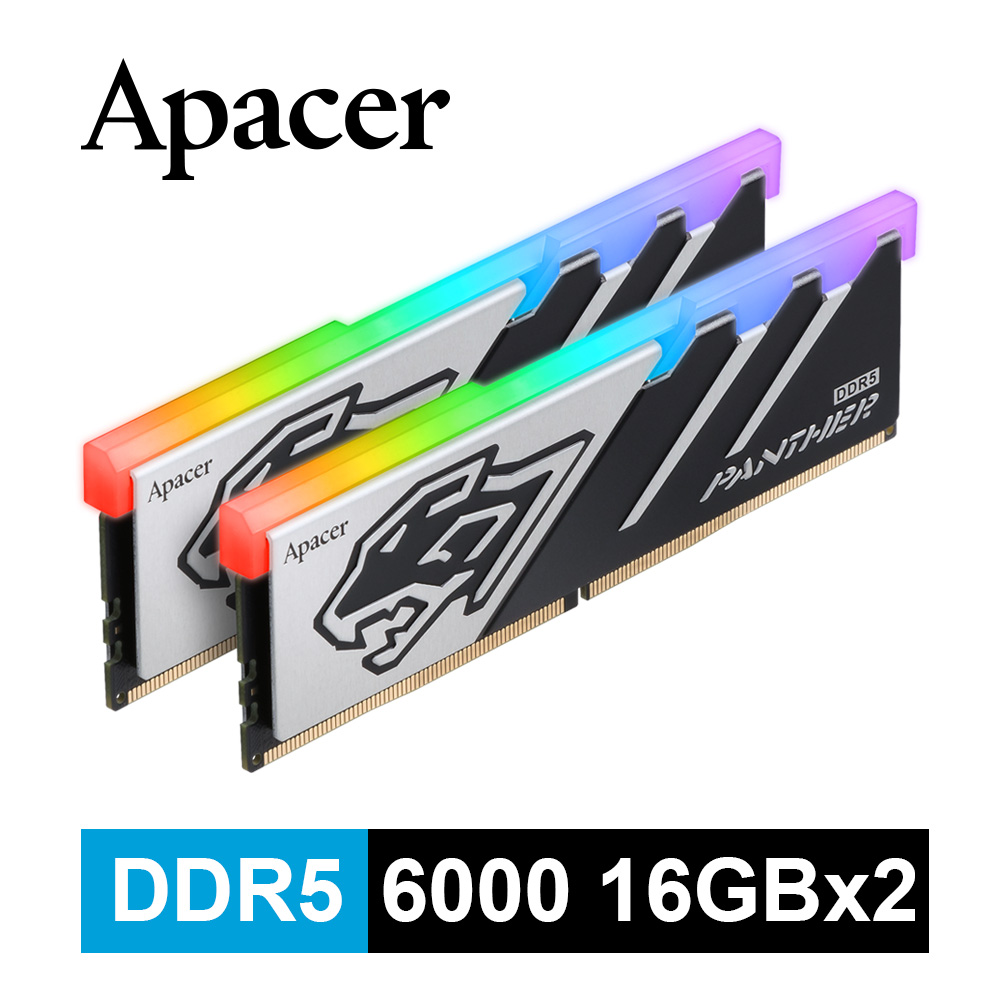 Apacer宇瞻 Panther DDR5 6000 32GB(16GBx2) RGB桌上型電競記憶體 - PChome 24h購物