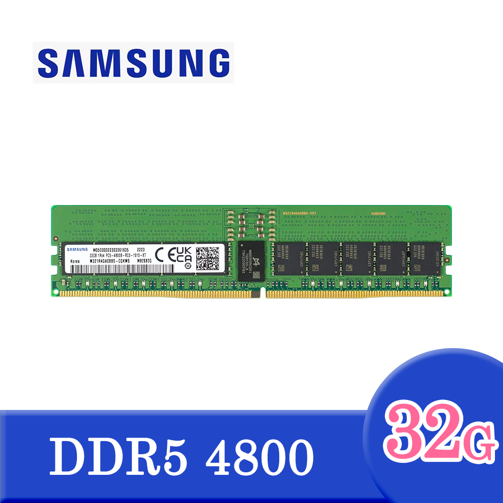 Samsung DDR5 4800 32GB ECC R-DIMM 伺服器記憶體 - PChome 24h購物
