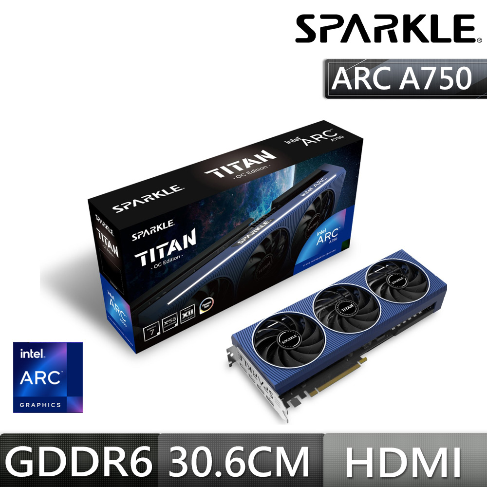 撼與SPARKLE Arc A750 TITAN 8G GDDR6 Intel顯示卡 - PChome 24h購物