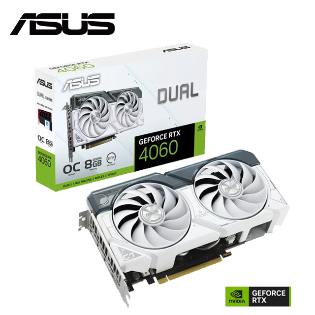 ASUS Dual GeForce RTX 4060 White OC 8GB 顯示卡 - PChome 24h購物