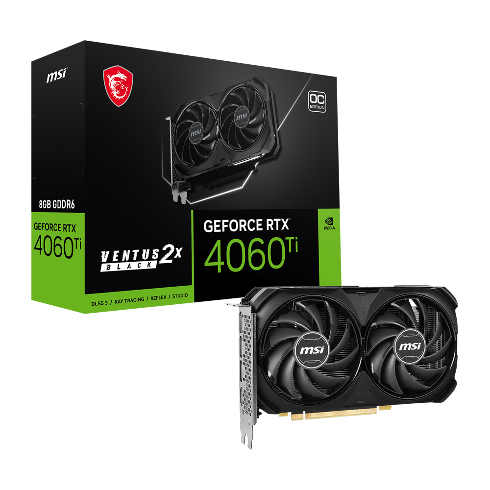 微星MSI RTX 4060 Ti 8G VENTUS 2X BLACK OC 顯示卡 - PChome 24h購物