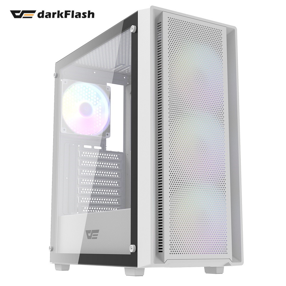 darkFlash大飛 DK353 白色 ATX (含固光風扇*4可關燈) 電腦機殼 - PChome 24h購物