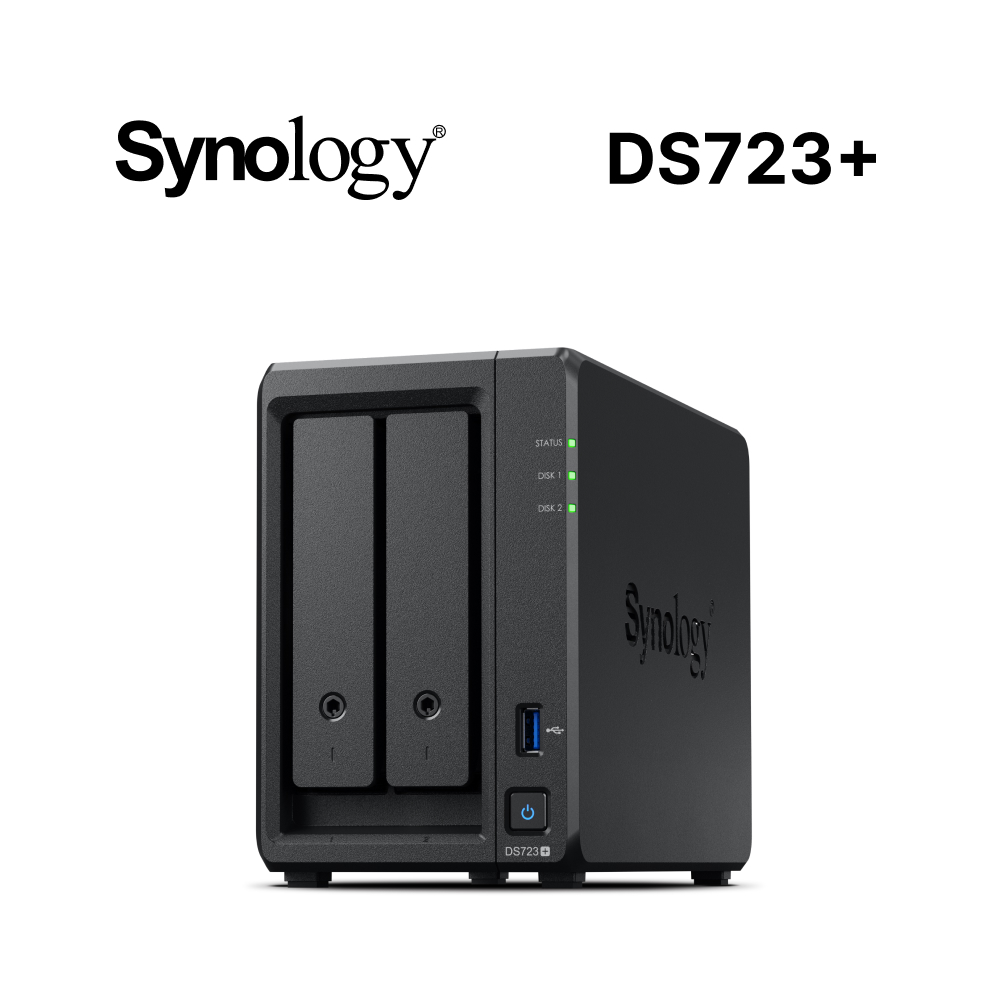 Synology 群暉 科技 DiskStation DS723+ (2Bay/AMD/2GB) NAS 網路儲存伺服器 - PChome 24h購物