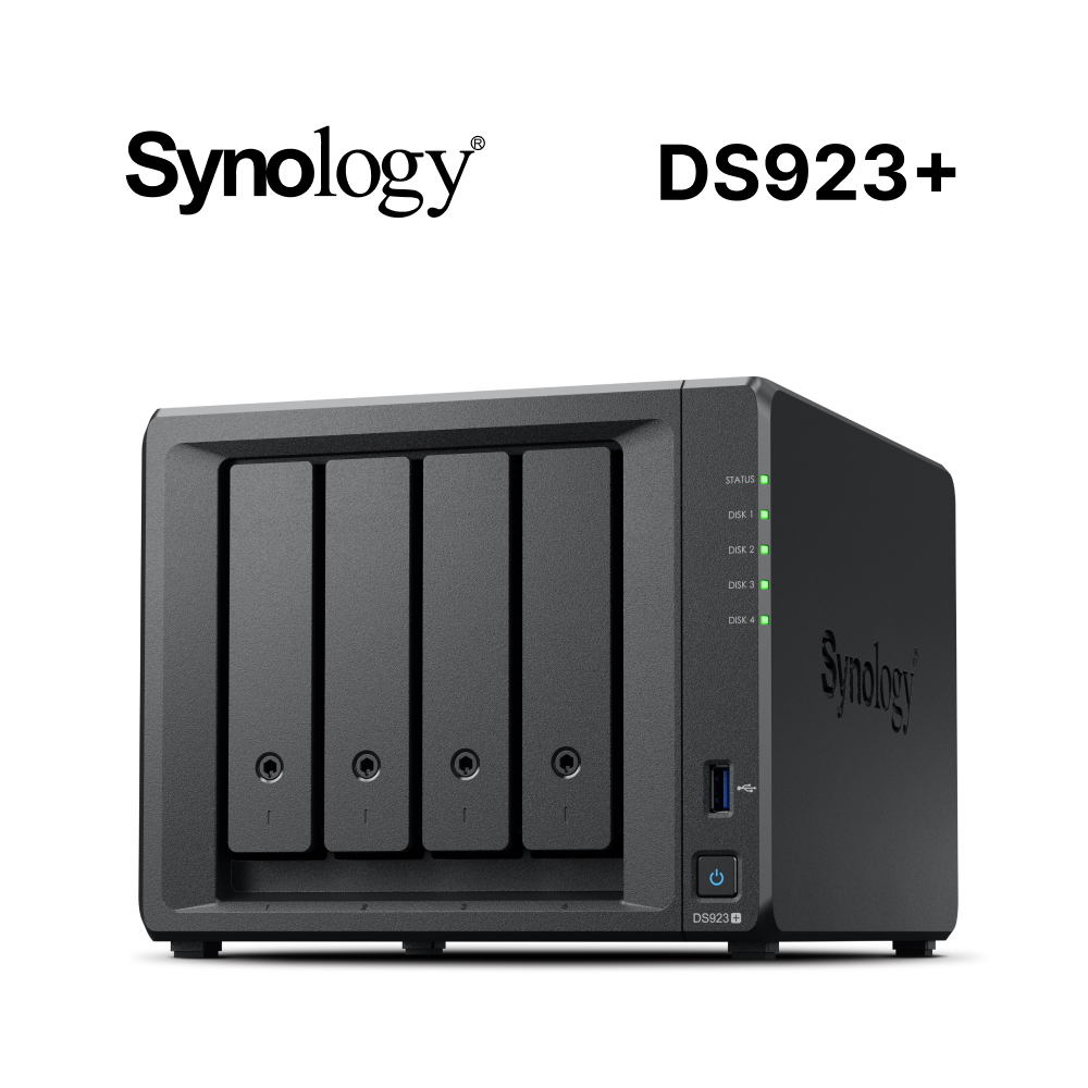 Synology 群暉 科技 DiskStation DS923+ (4Bay/AMD/4GB) NAS 網路儲存伺服器 - PChome 24h購物