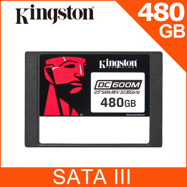 金士頓 Kingston 480G DC600M 2.5” SATA 3.0 SSD 企業級固態硬碟 (SEDC600M/480G) - PChome 24h購物