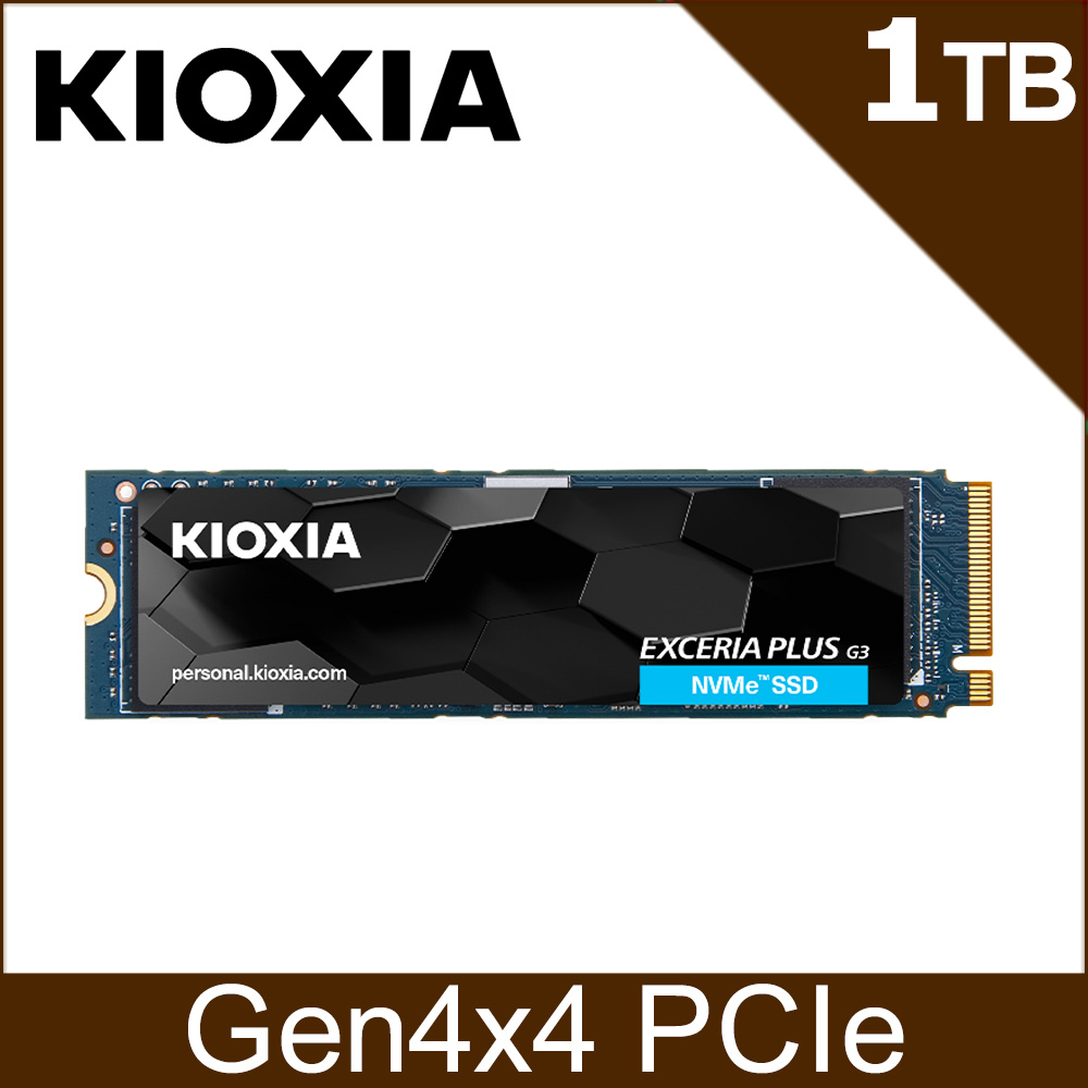 KIOXIA Exceria Plus G3 SSD M.2 2280 PCIe NVMe 1TB Gen4x4 - PChome 24h購物